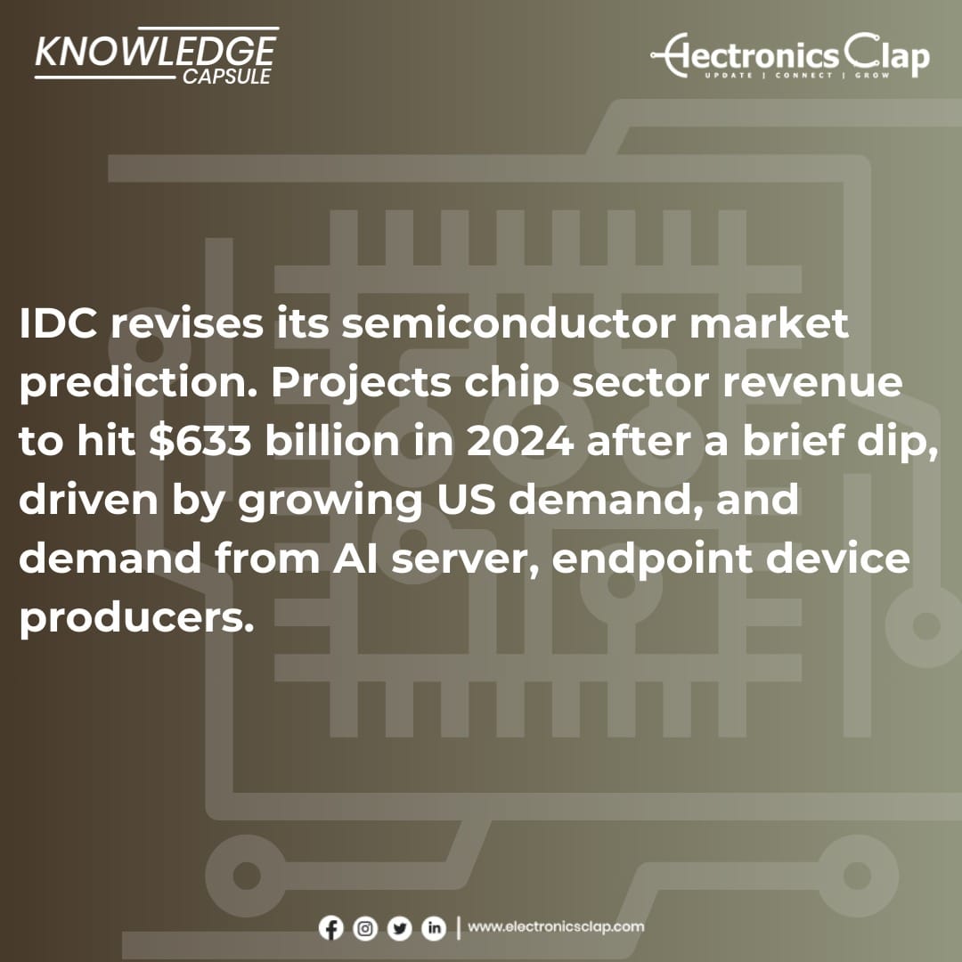 IDC revises its semiconductor market prediction. Projects chip sector revenue to hit $633 ...